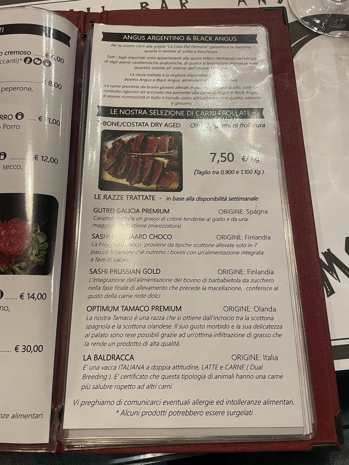 Menu at La Casa Del Demone BBQ, Turin, Via San Domenico