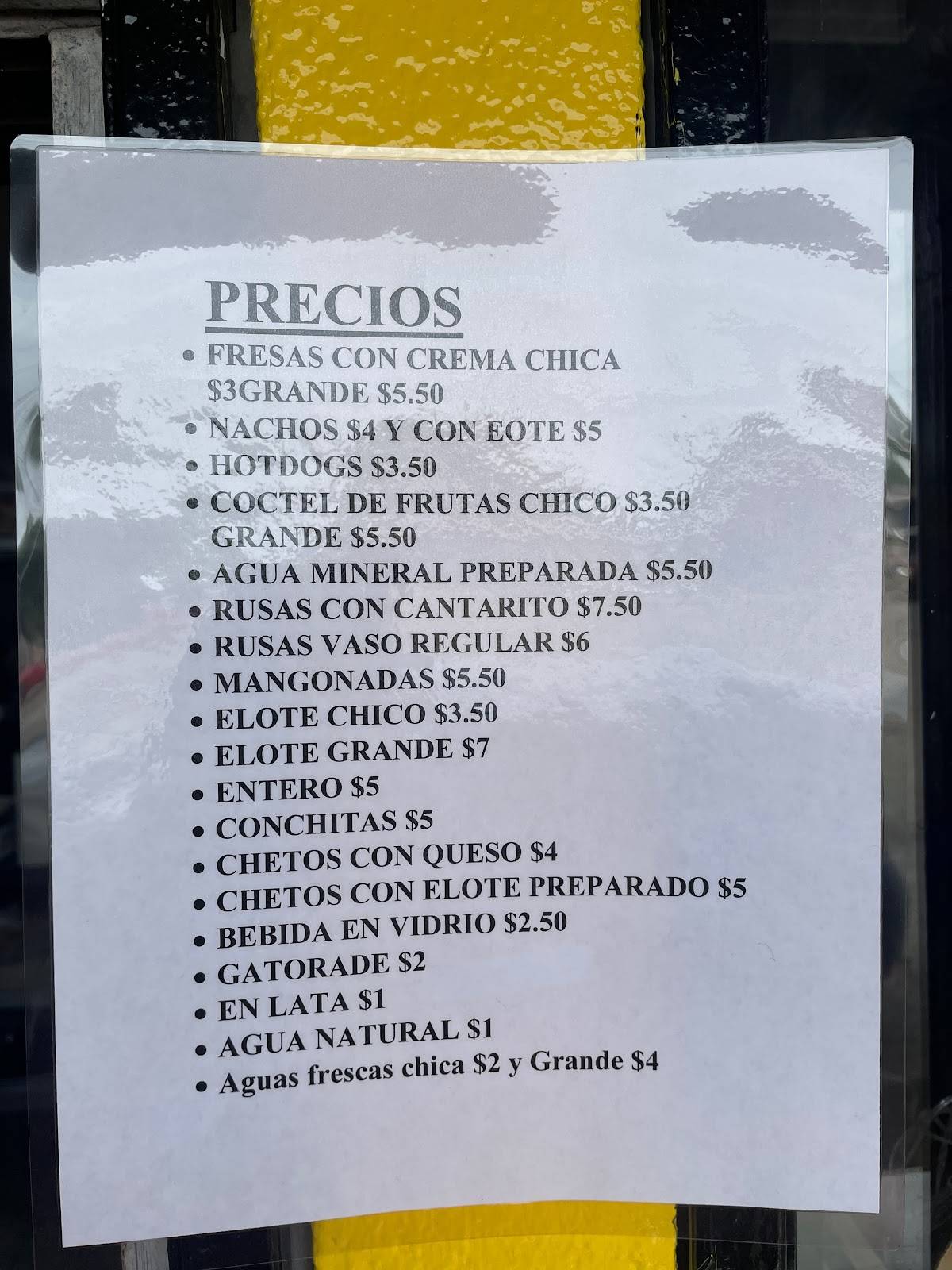 Menu at La Changa Fruteria pub & bar, Dallas