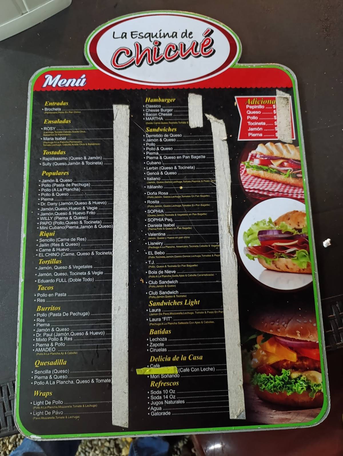 Carta del restaurante La Esquina De Chicue, Santiago De Los Caballeros ...