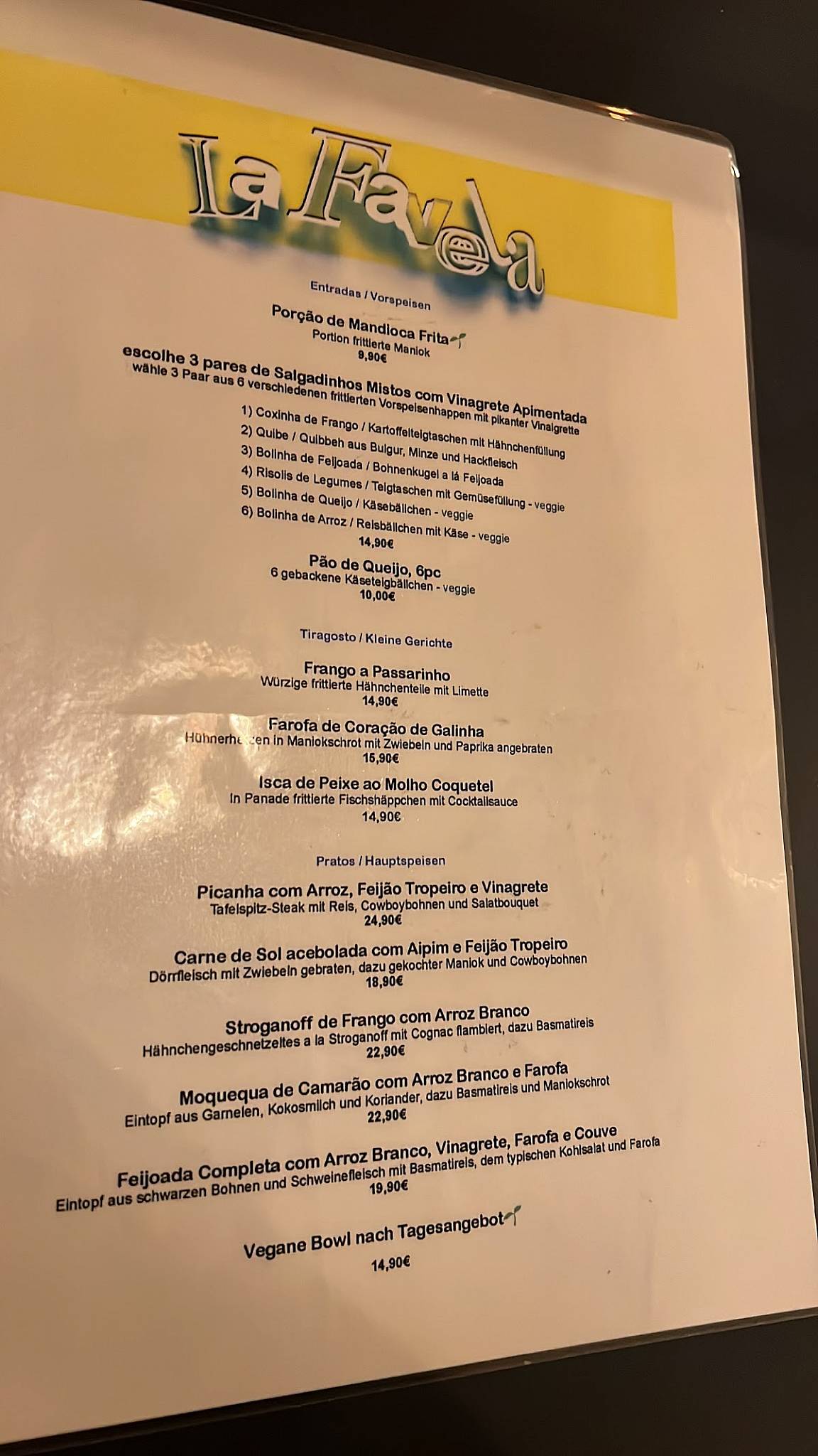 Speisekarte von La Favela Restaurant München, München