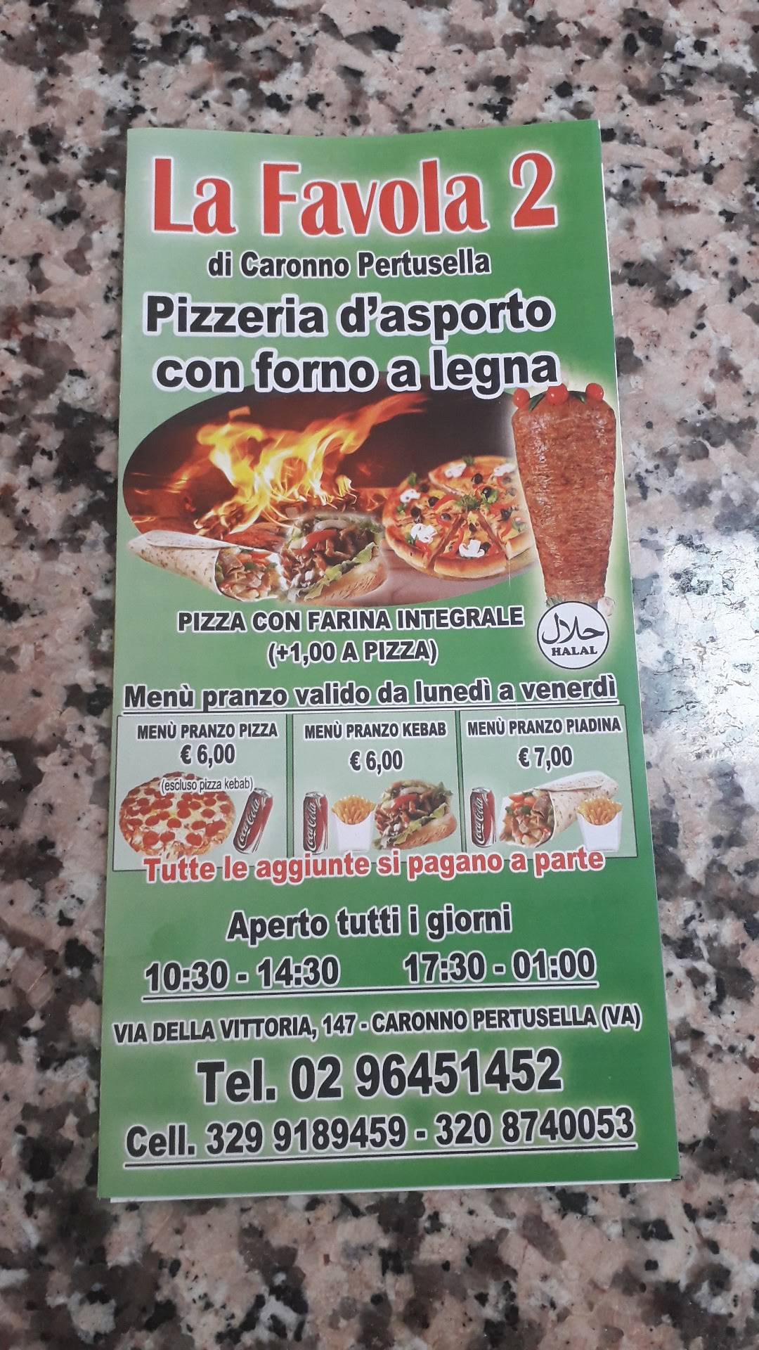 Menu da La Favola 2 ristorante, Caronno Pertusella