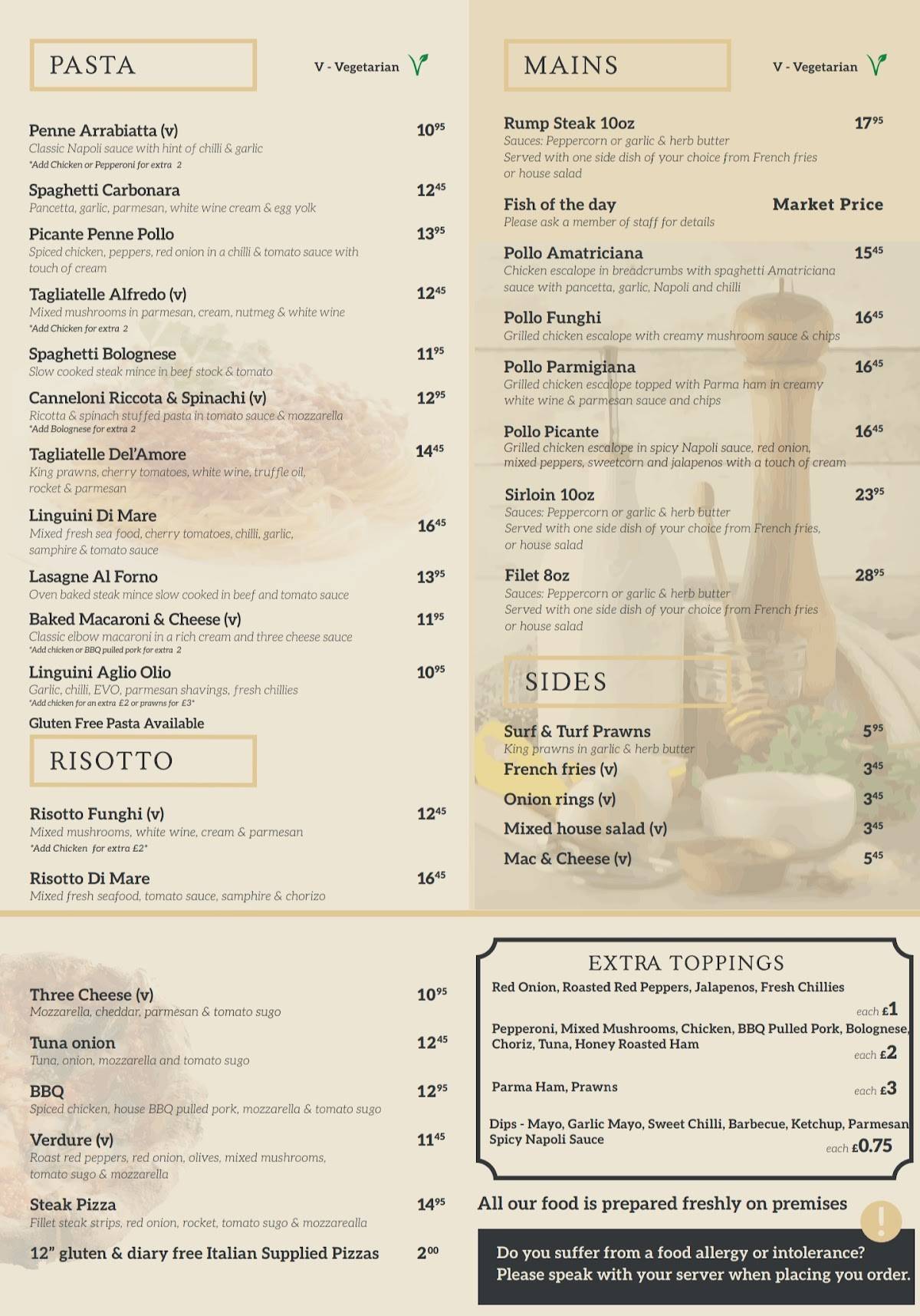 Menu at La Fortuna Restaurant and Pizzeria, Annan