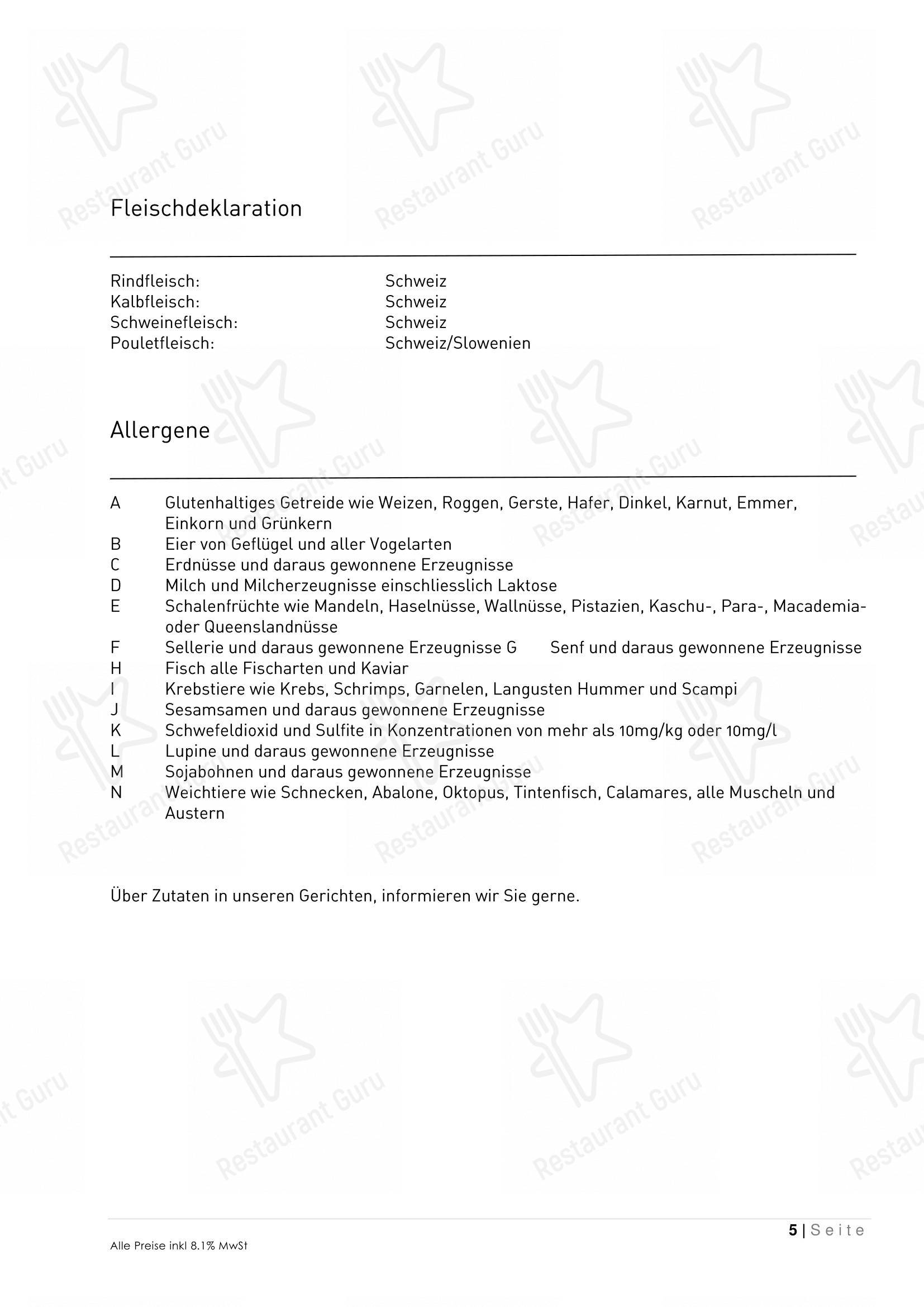 Speisekarte von La Furca, Disentis/Mustér, Via dalla Staziun 1