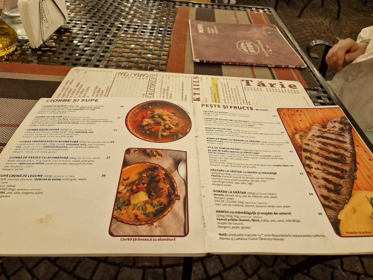 Menu at La Mama, Bucharest, Strada Episcopiei 9