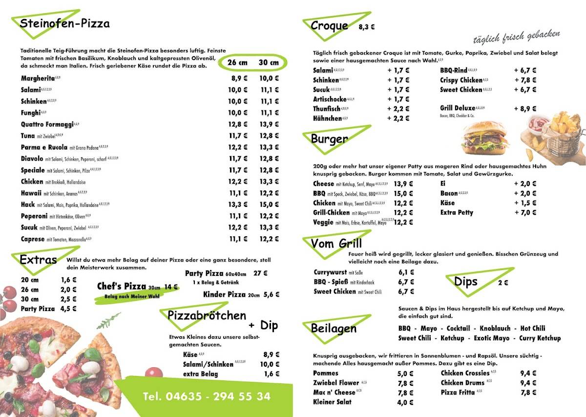 Speisekarte von La Pizza Tedesca, Sörup