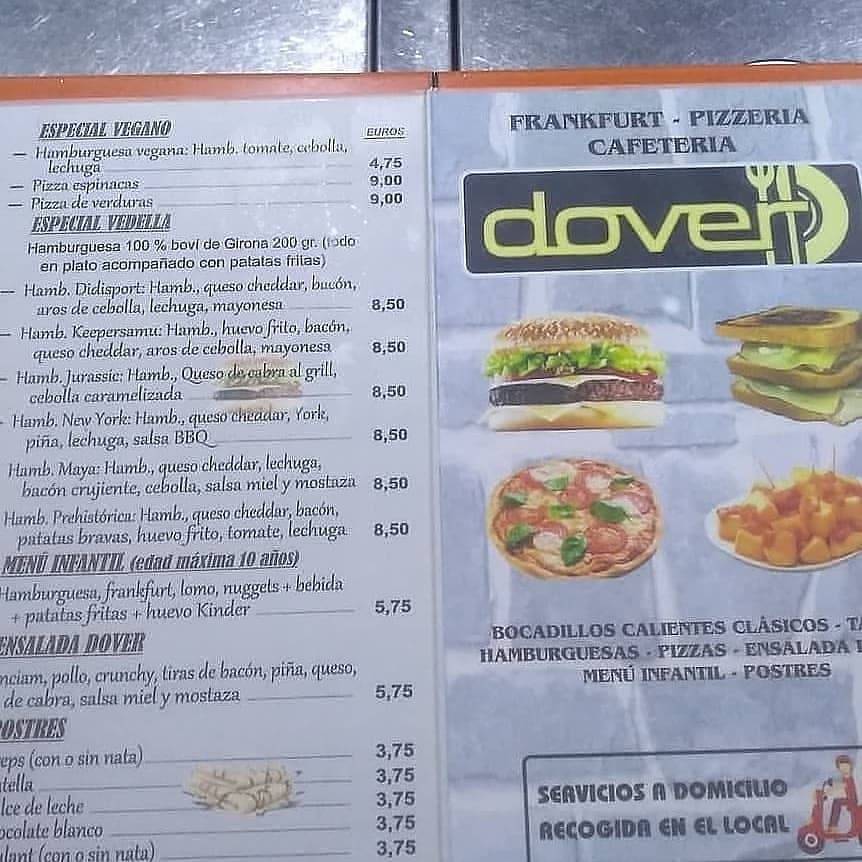 Carta del pub y bar Dover, La Roca del Vallès
