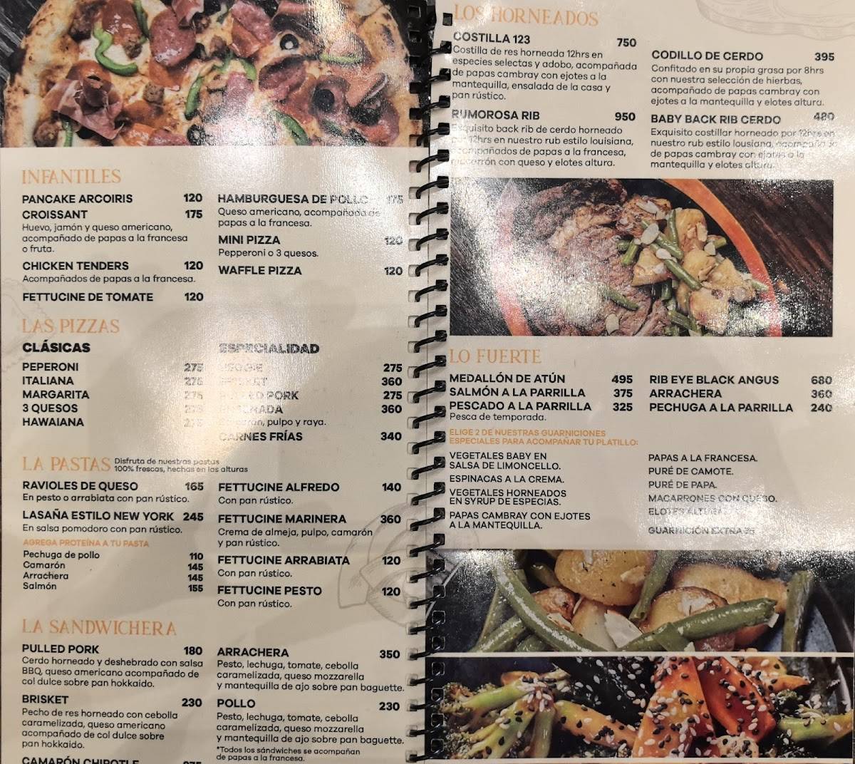 Carta del restaurante Dulce Altura, La Rumorosa