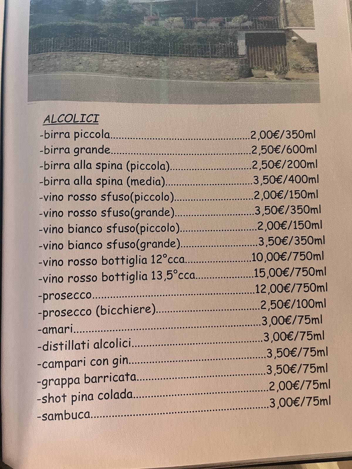 Menu da La Sosta di Montebello ristorante, Frosini