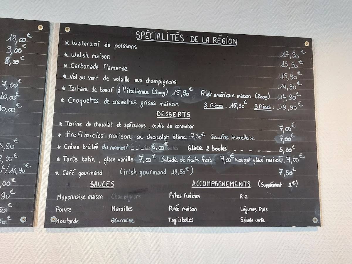 Menu au La Taverne des Layes restaurant, Fleurbaix, 2 Rue des Glattignies