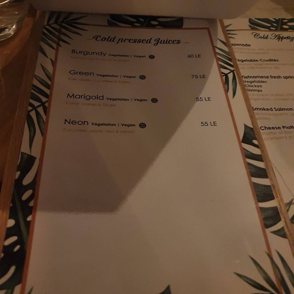 Speisekarte von La Terrace Restaurant & Lounge, Kairo