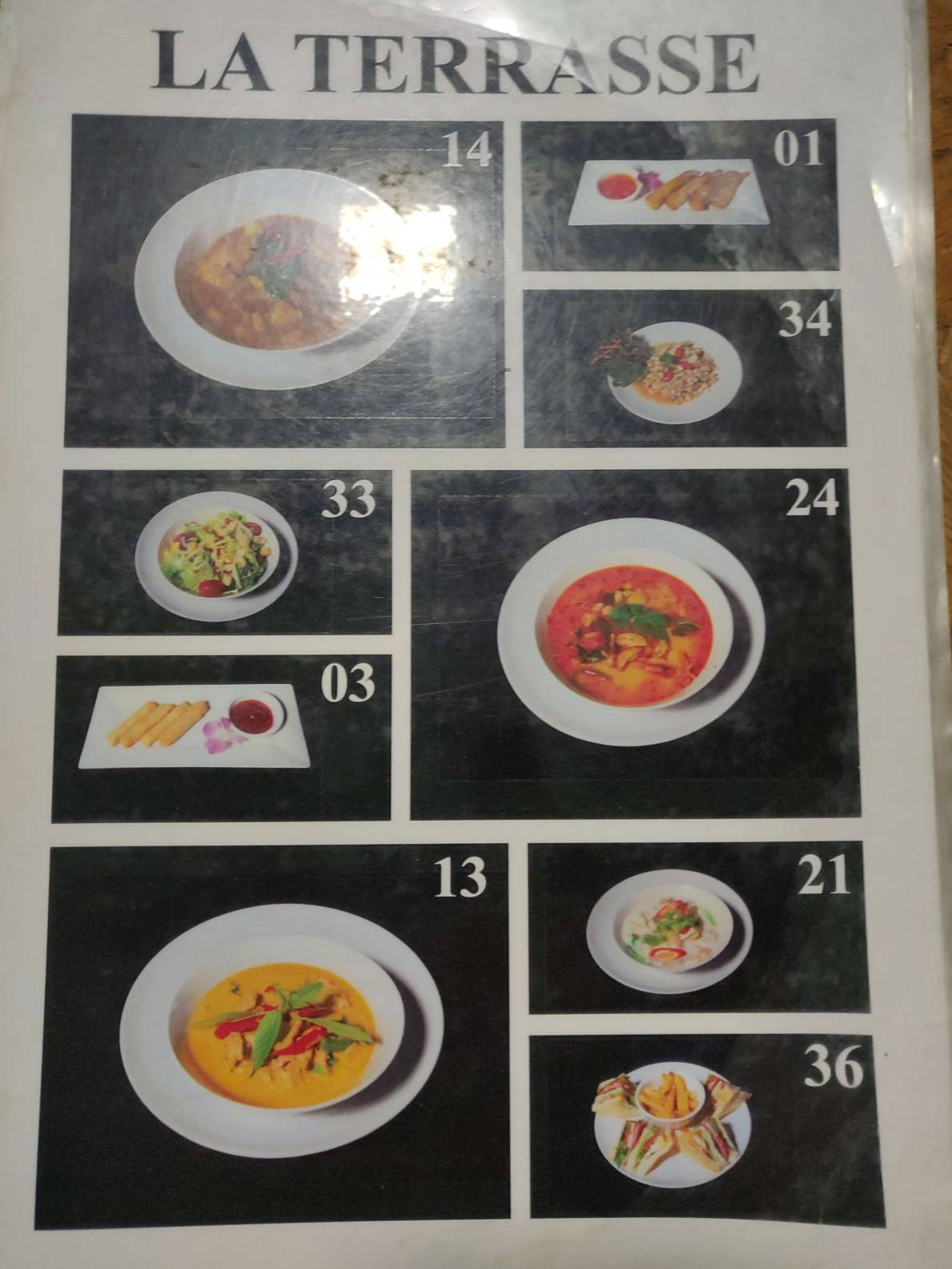 Menu at La Terrasse Hua Hin restaurant, Hua Hin