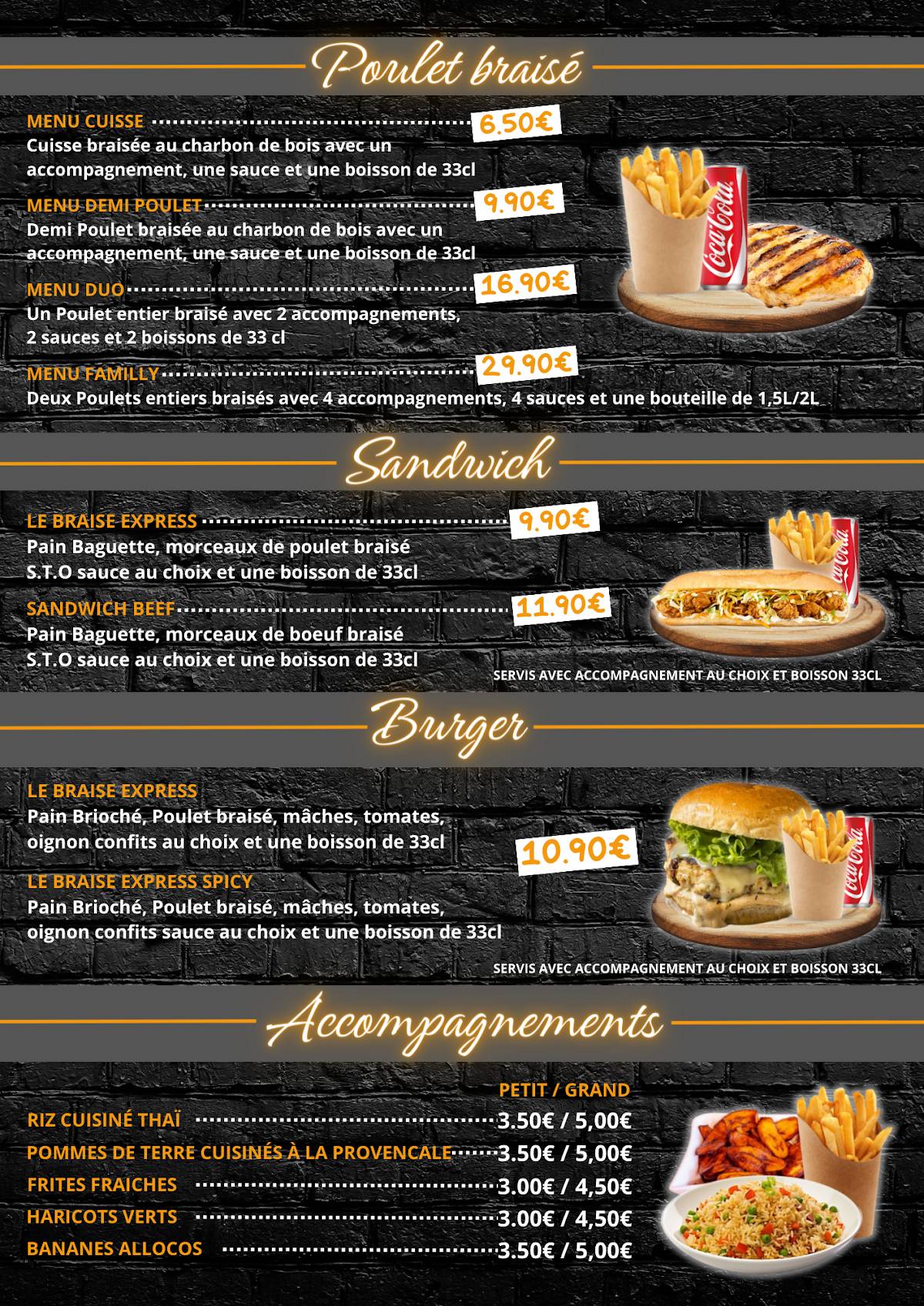 Menu at La braise express - poulet braisé et viande grillée restaurant ...