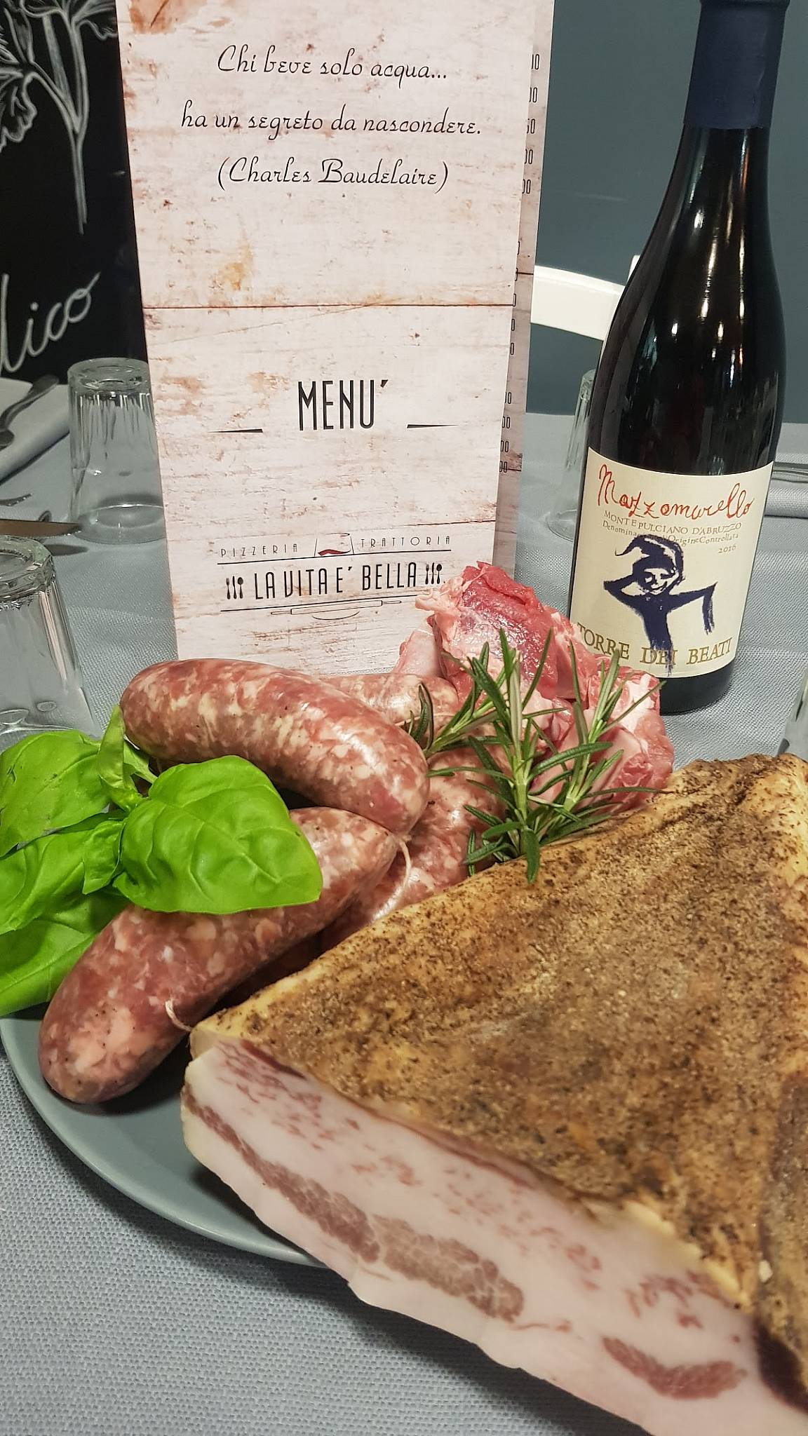 Speisekarte von La vita è bella restaurant, L'Aquila