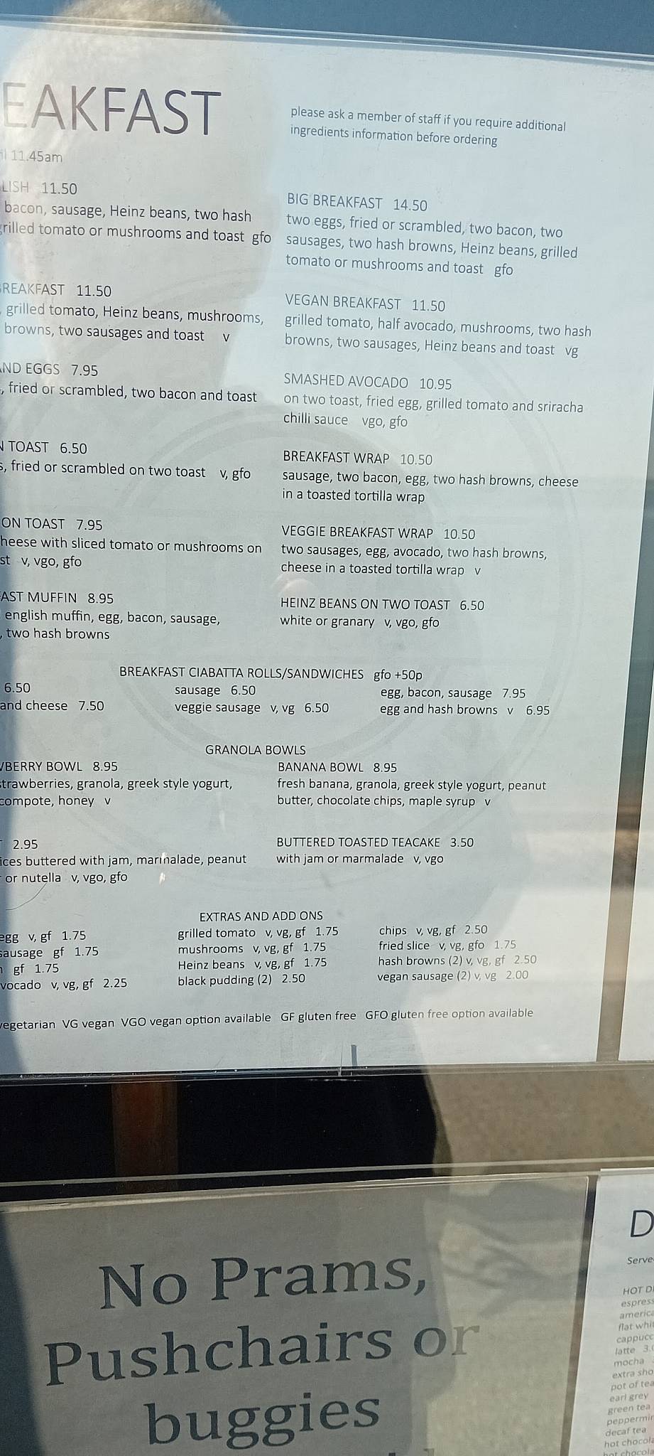 Menu at Labworth Cafe, Canvey Island
