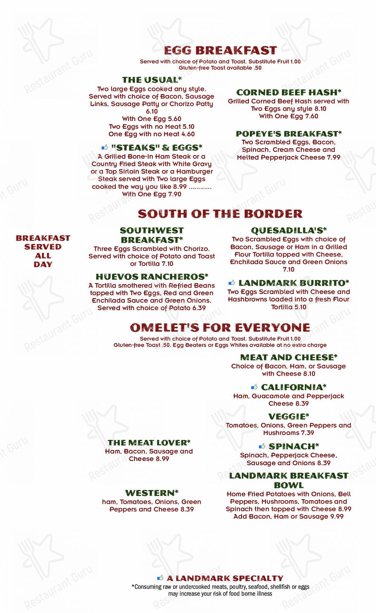 Menu at West End Coffee Co. @ The Landmark Cafe, Sierra Vista, 400 W ...