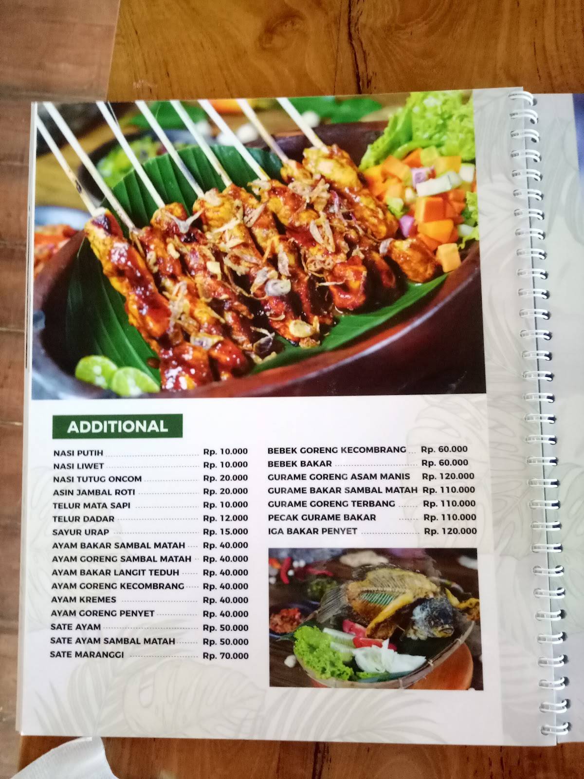 Carta del restaurante Langit Teduh Resto & Resort, Bogor
