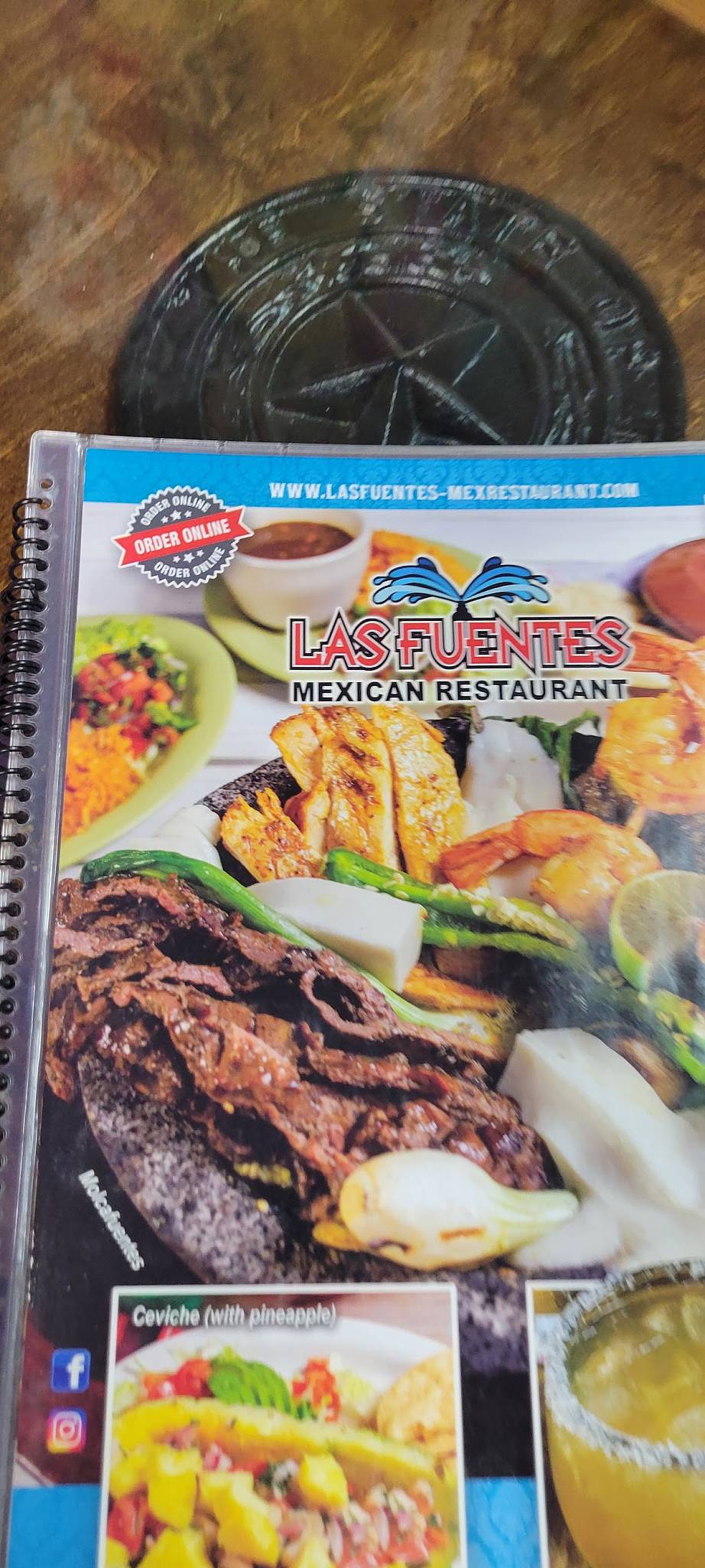 Menu at Las Fuentes restaurant, Brenham