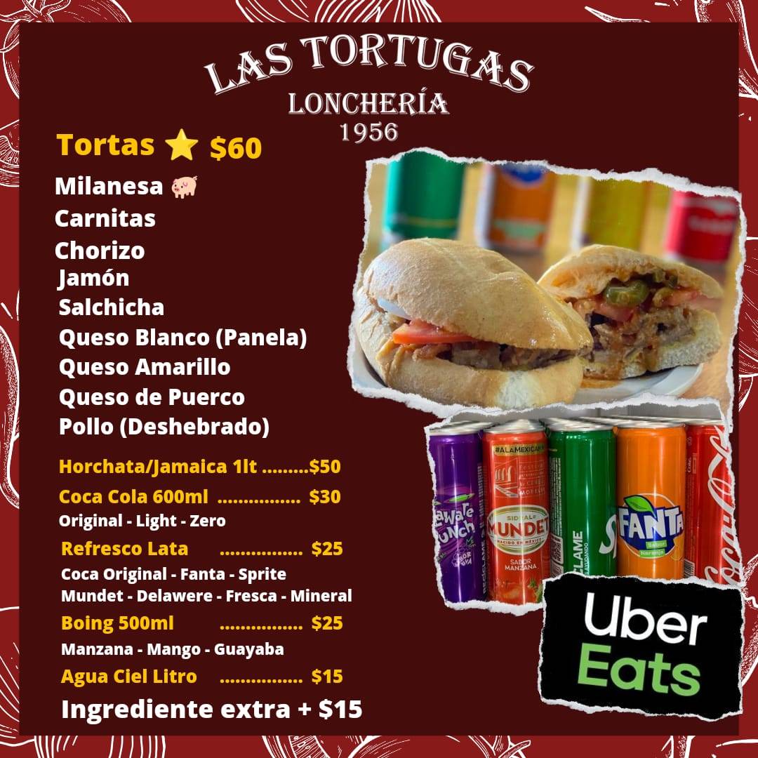 Menu at Las Tortugas Lonchería Ocampo restaurant, Santiago de Querétaro