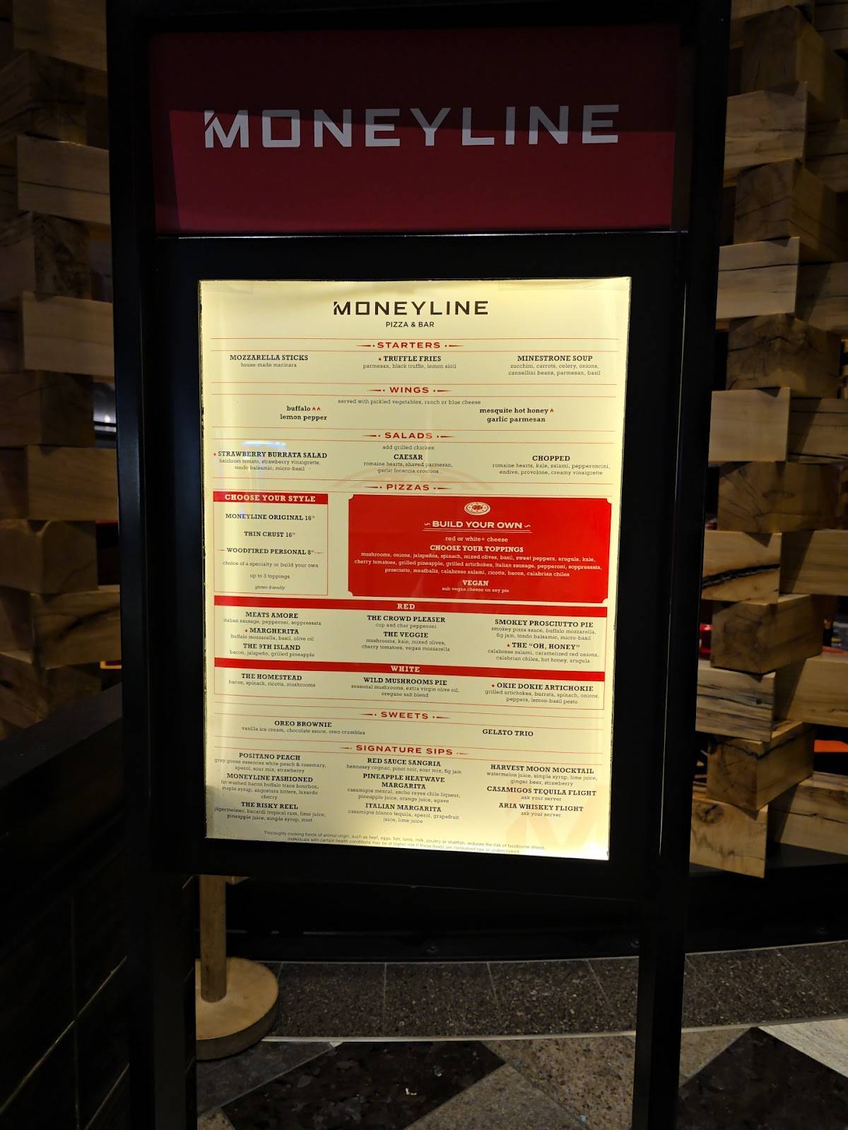 Menu at Moneyline Pizza & Bar, Las Vegas