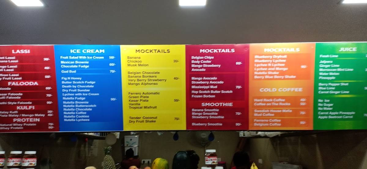 Menu at Lassi shop Tolichowki, Hyderabad