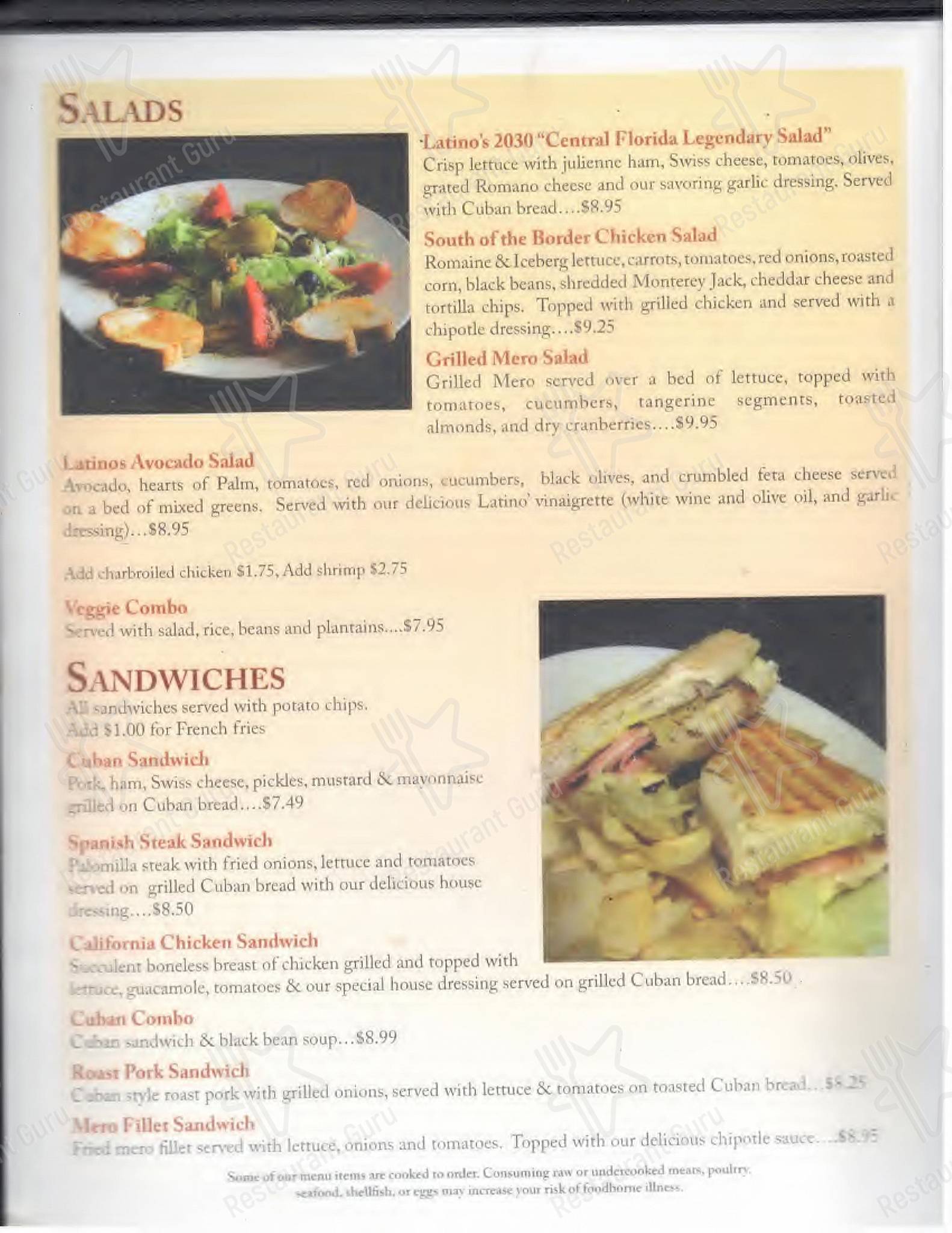 Menu at Latinos y Mas Restaurant, Ocala, S Pine Ave