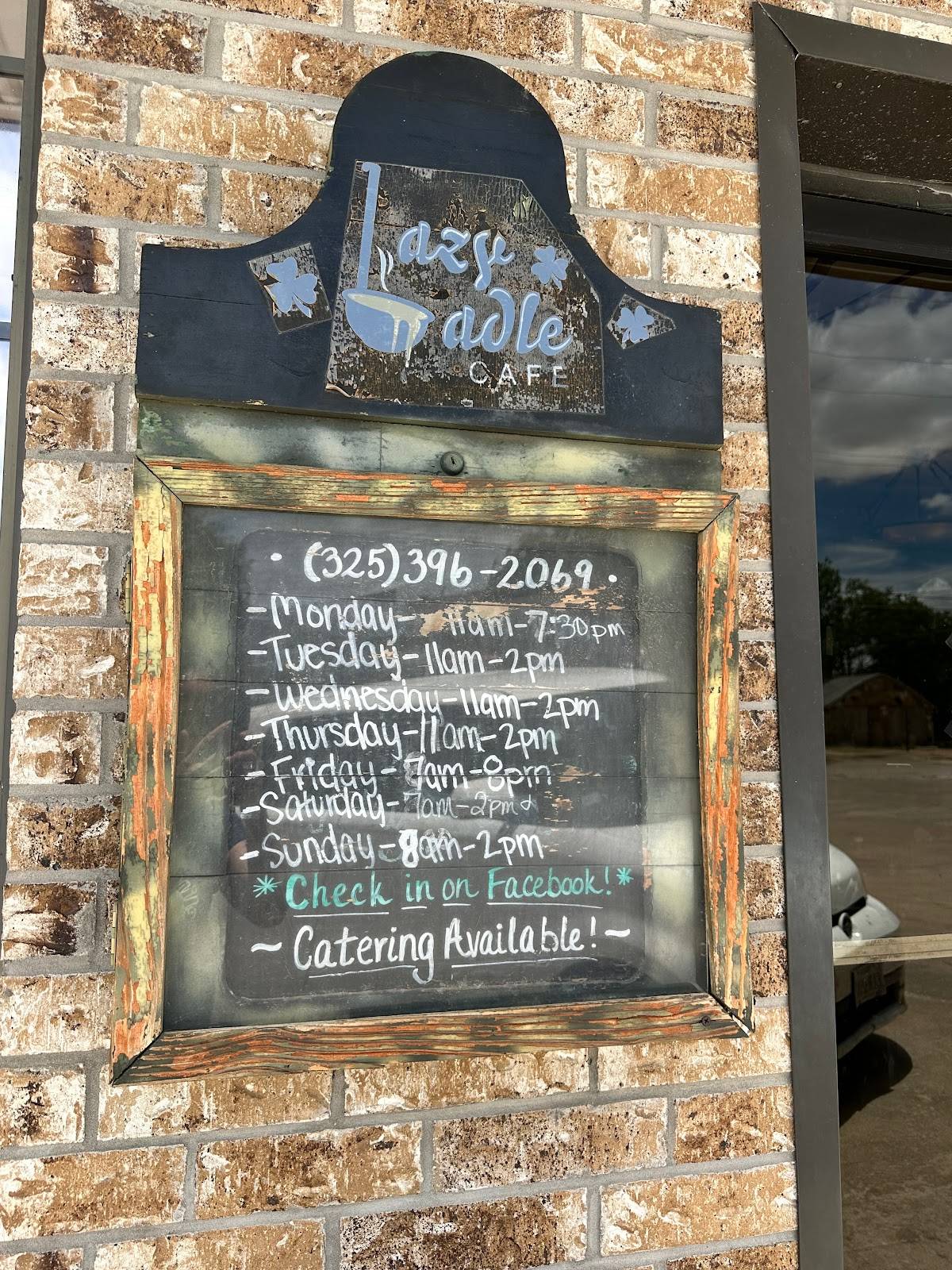 Menu at Lazy Ladle Cafe, Menard, 509 Ellis St