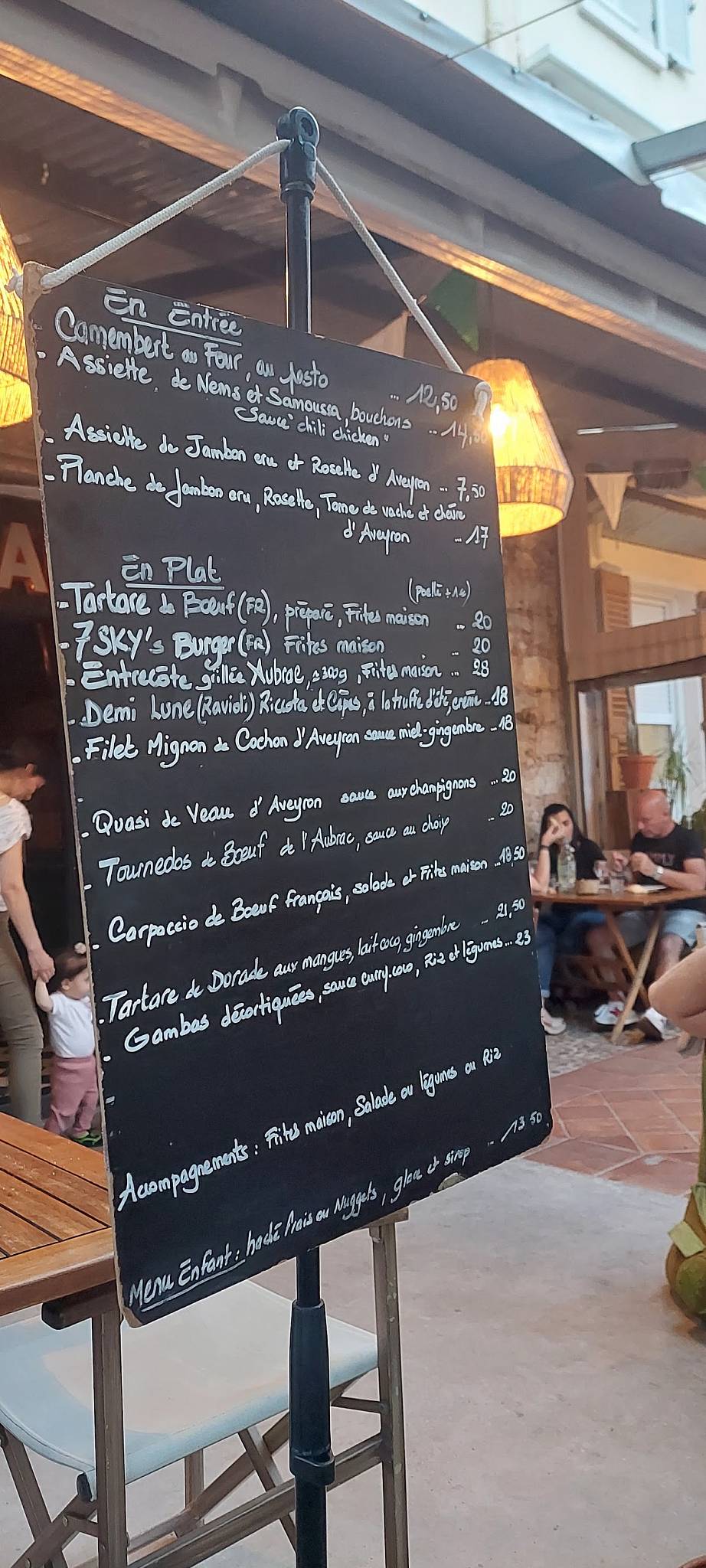 Menu au Le 7ème Ciel pub et bar, Cuers