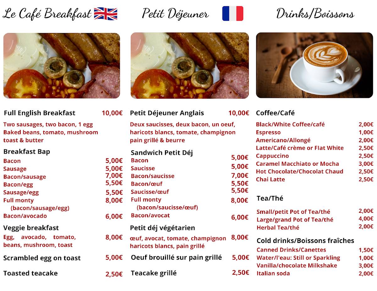 Menu au Le Café Civray, Civray