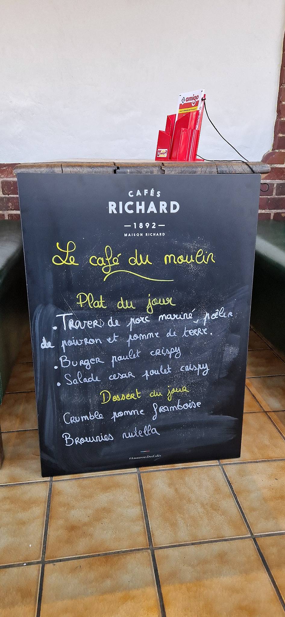 Menu au Le café du moulin, Andé