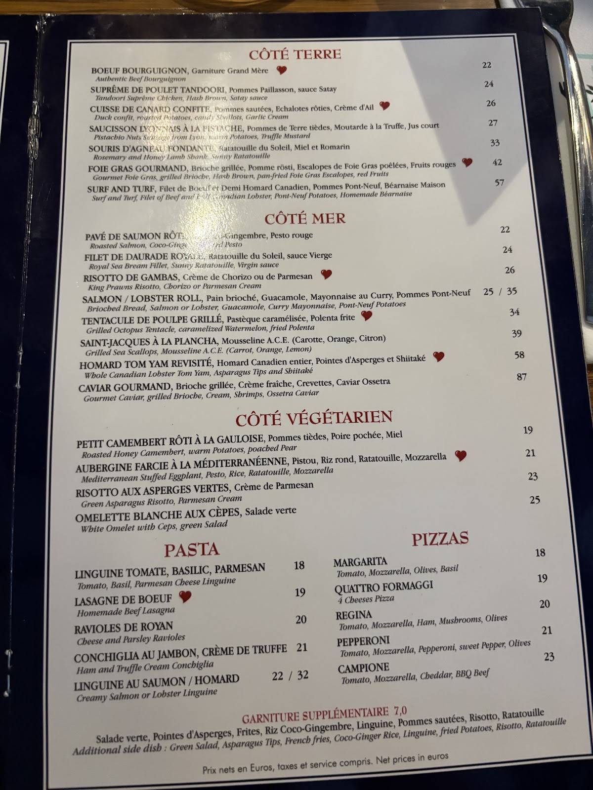 Menu at Le Carré Élysée pub & bar, Paris, 49 Av. Franklin Delano Roosevelt