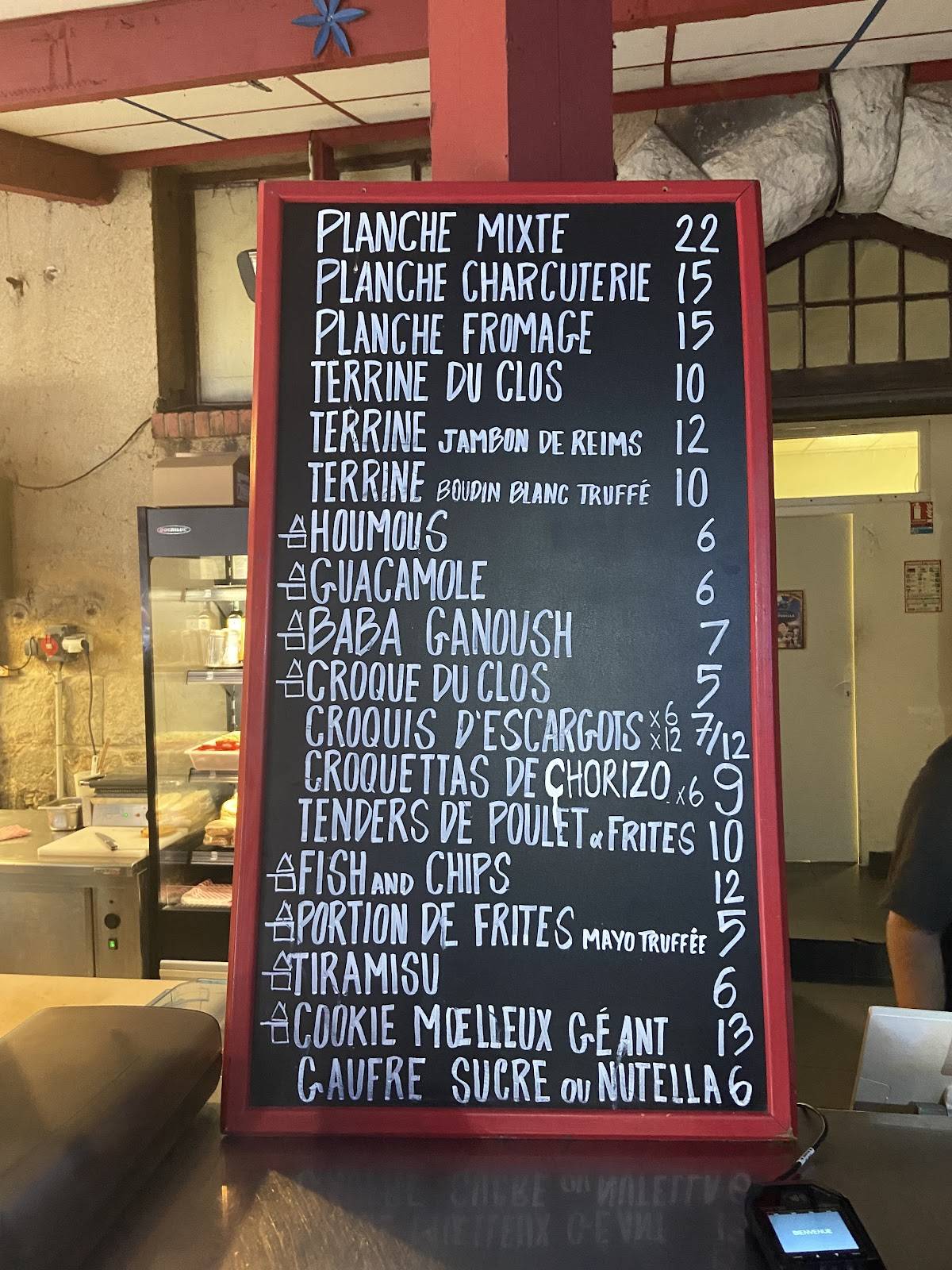 Menu au Le Clos pub et bar, Reims