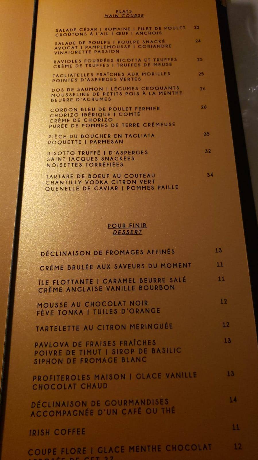 Menu au Le Flore restaurant, Metz