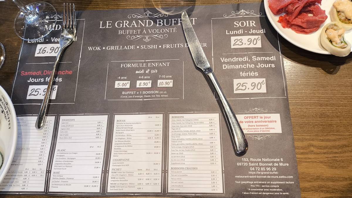 Le Grand Buffet Saintbonnetdemure Menu