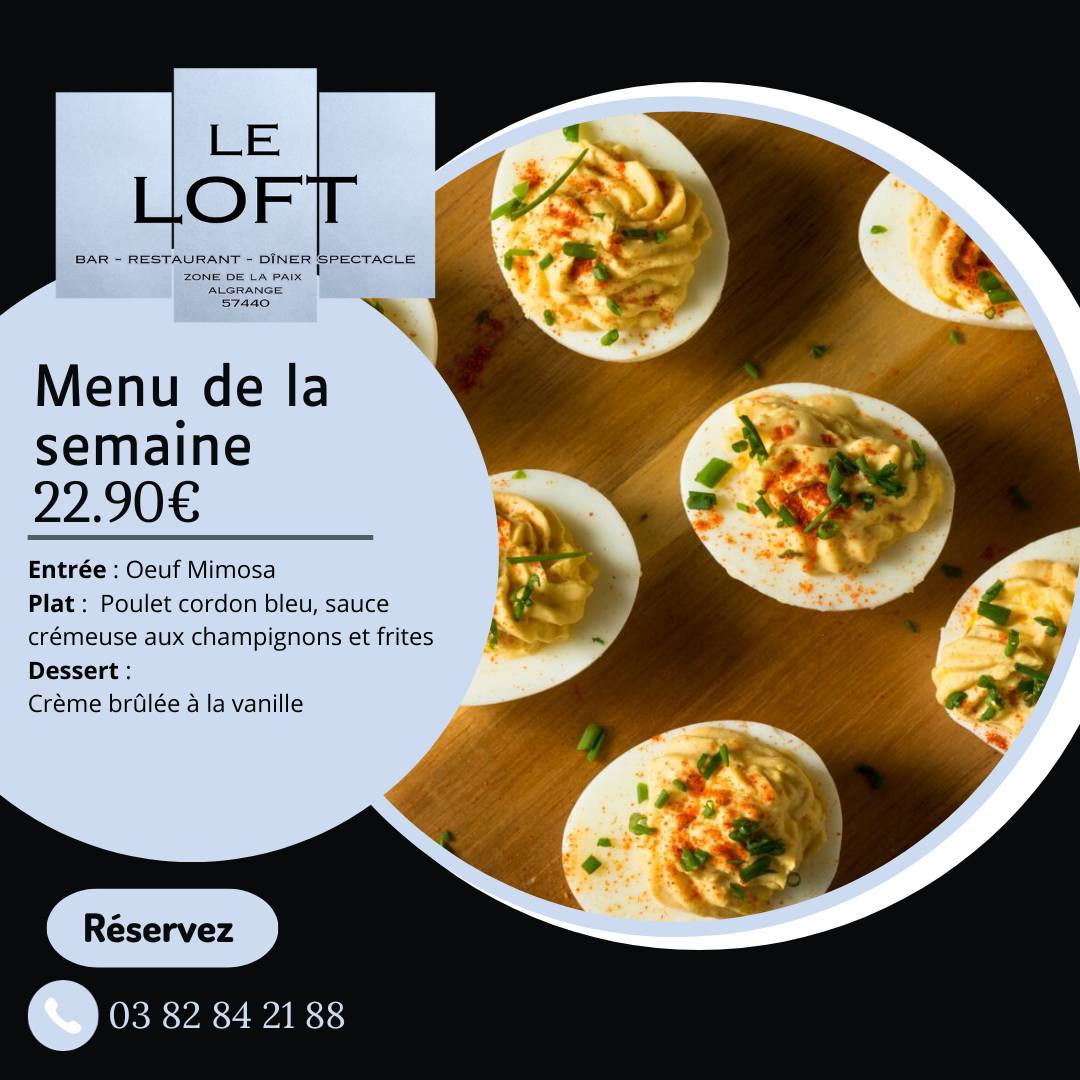 Menu au Le Loft restaurant, Algrange, Rue de Soissons