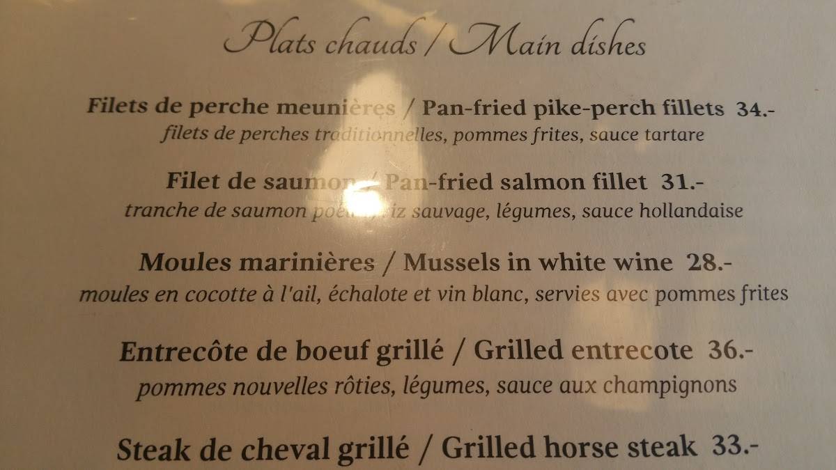 Menu au Le Metropole, Montreux, Grand' Rue 55-57