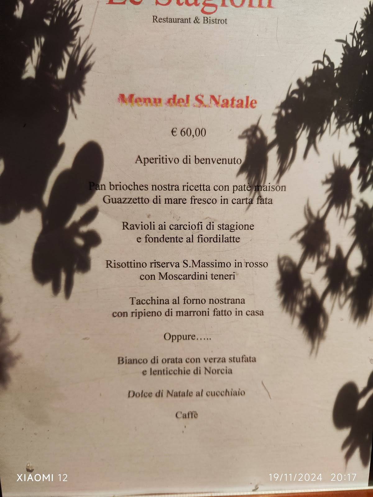 Menu da Le Stagioni pizzeria, Orio al Serio