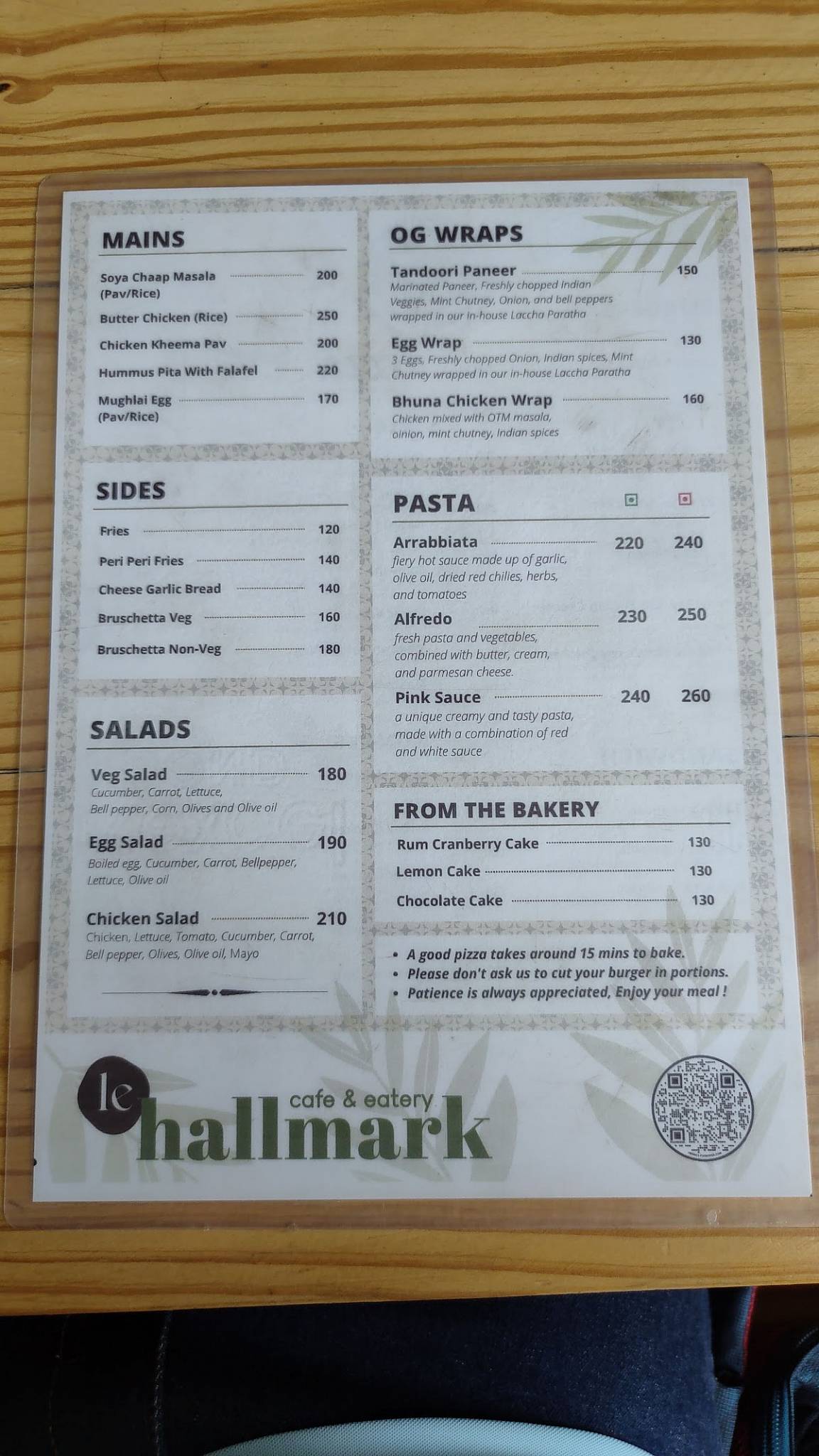 Menu at Le'Hallmark Cafe & Eatery, Amravati