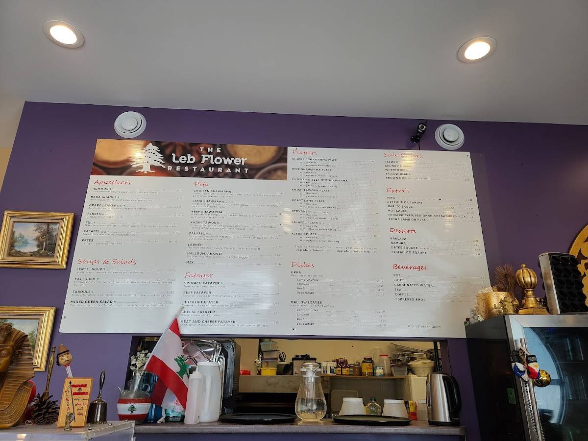 Menu at Lebanese Flower Restaurant, Sydney, 14 Dorchester St