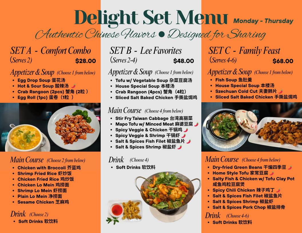 Menu at Lee Cafe, Fort Mill, Regent Pkwy