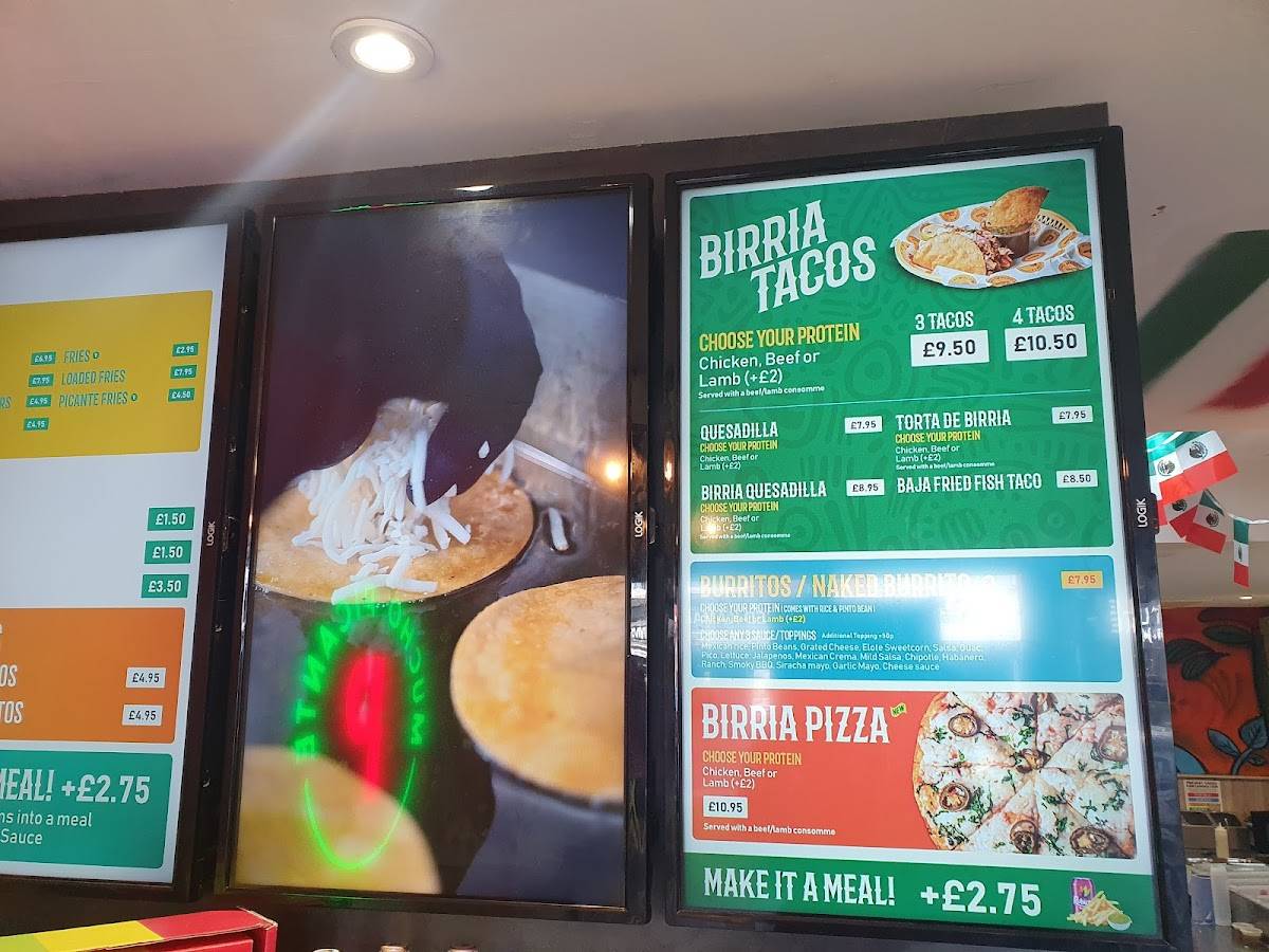Menu at Mucho Picante restaurant, Leicester