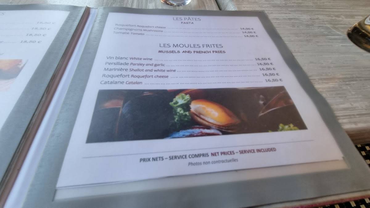 Menu au Les Roches Roses restaurant, Théoule-sur-Mer
