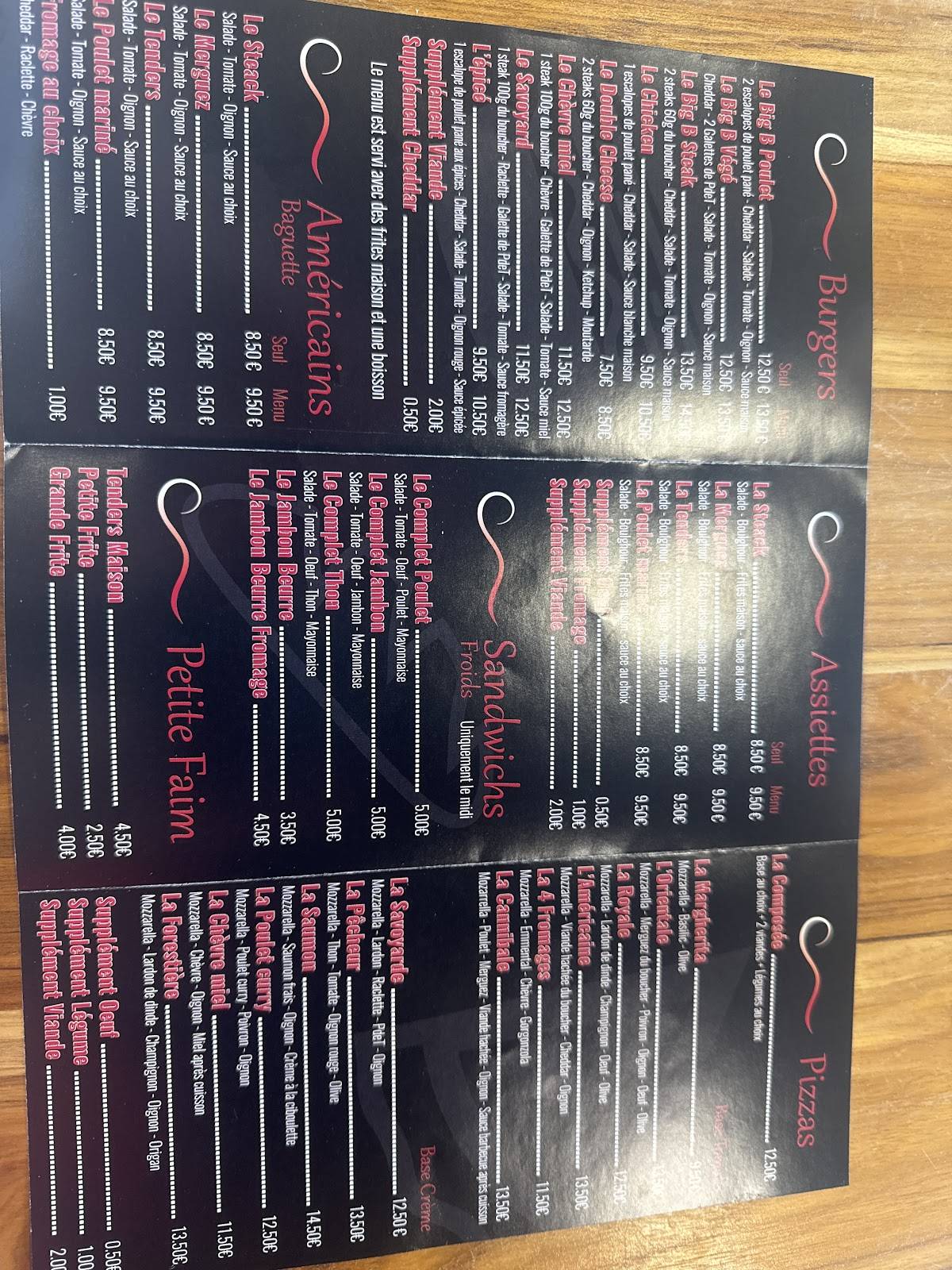 Menu at Les Saveurs du Bac, Indre