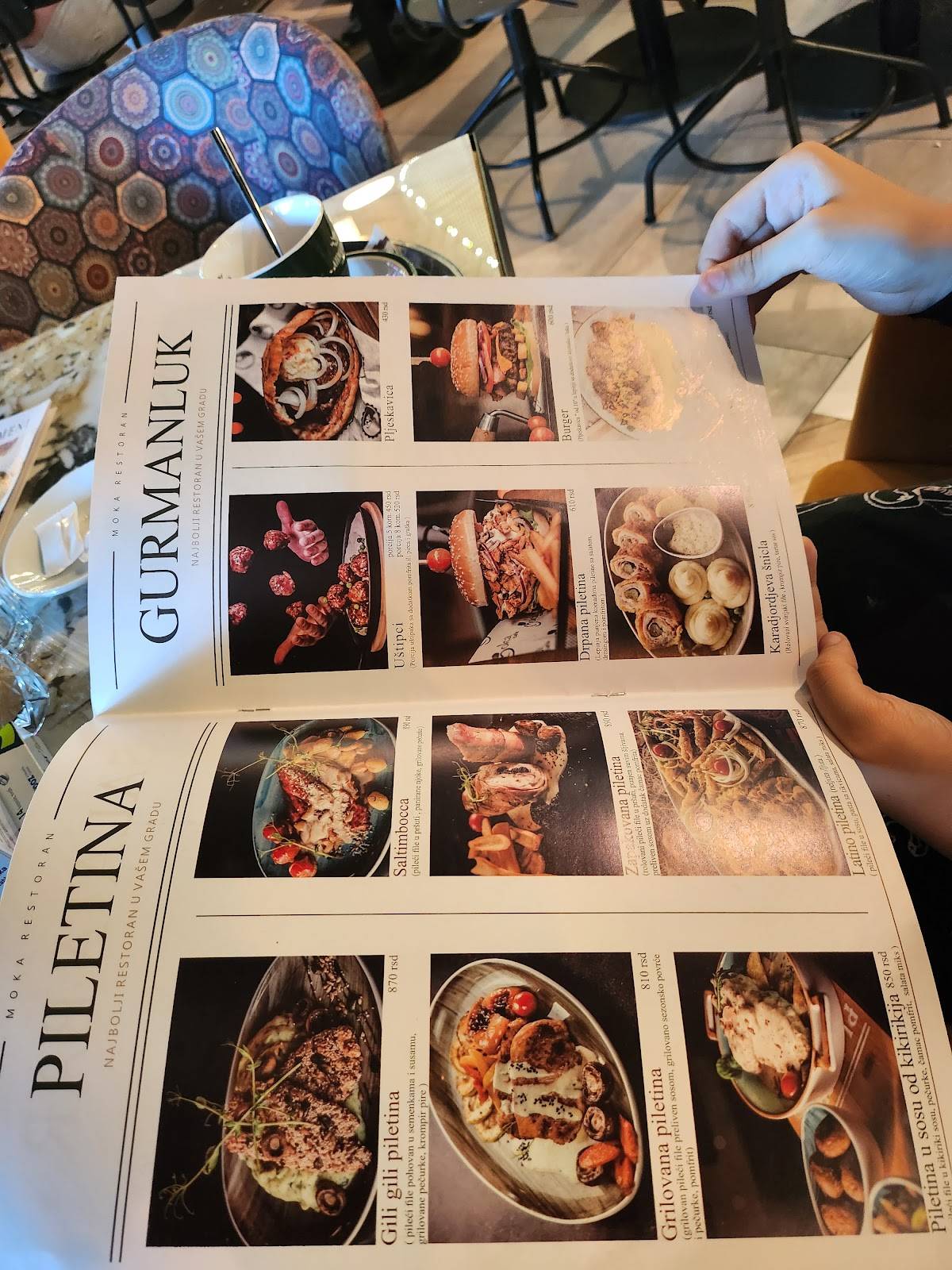 Menu at Moka Cafe, Leskovac