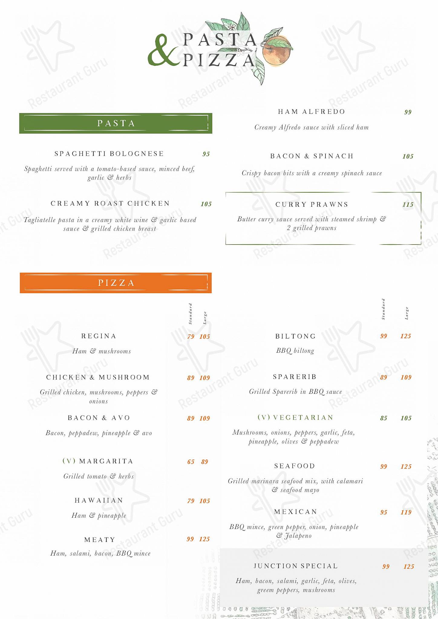 Menu at Letaba Junction restaurant, Letsitele