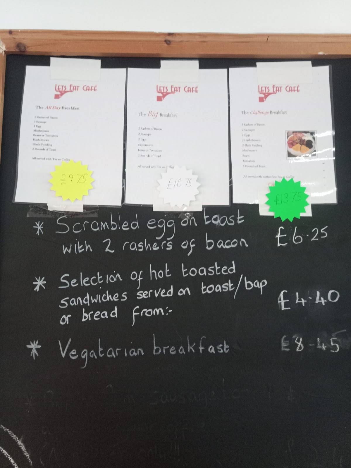 Menu at Lets Eat Cafe, Warrington