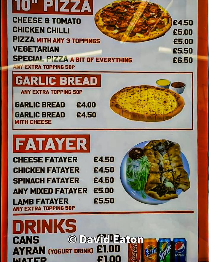 Menu at Levenshulme Bakery, Manchester, 842 Stockport Rd