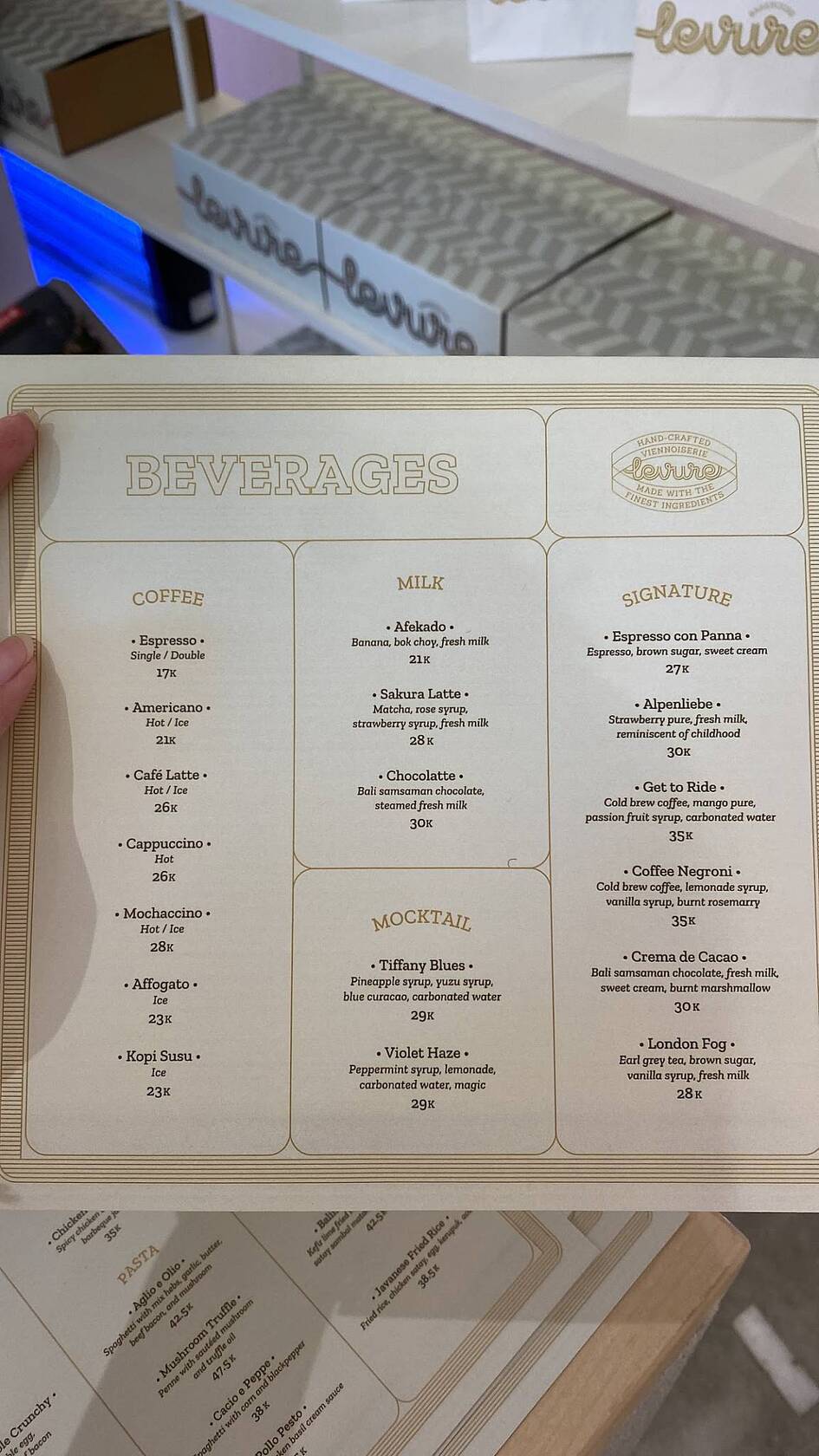 Menu at Levure Bakehouse, Semarang