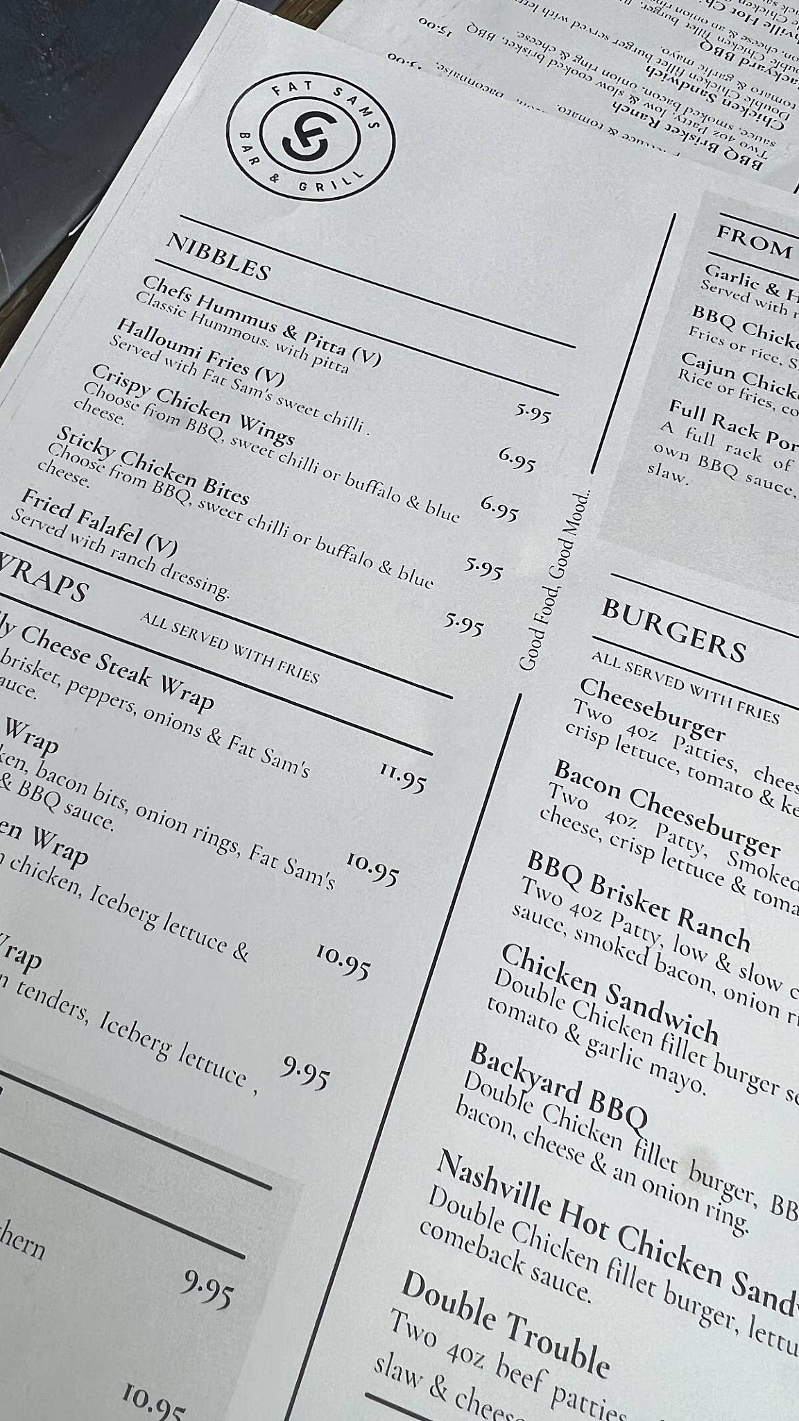 Menu at Fat Sam's Bar & Grill, Leyland