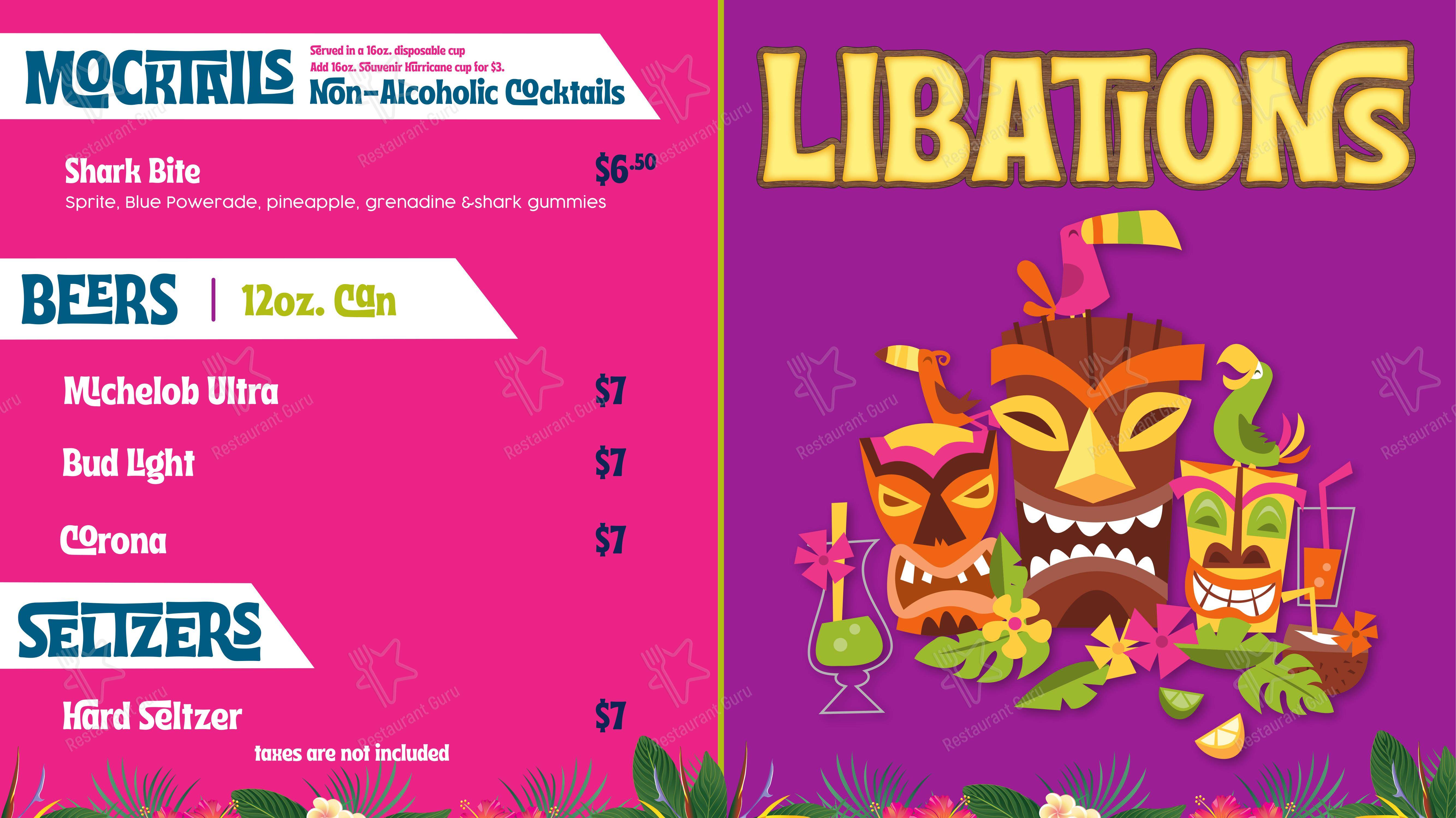 Menu at Libations pub & bar, Foley