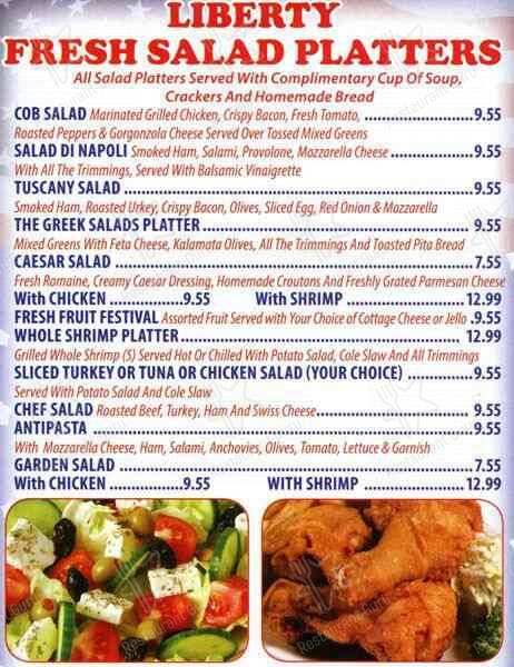 Menu at Liberty Bell Diner restaurant, Philadelphia, 8445 Frankford Ave